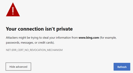 Certificate Revocation in Microsoft Edge – text/plain
