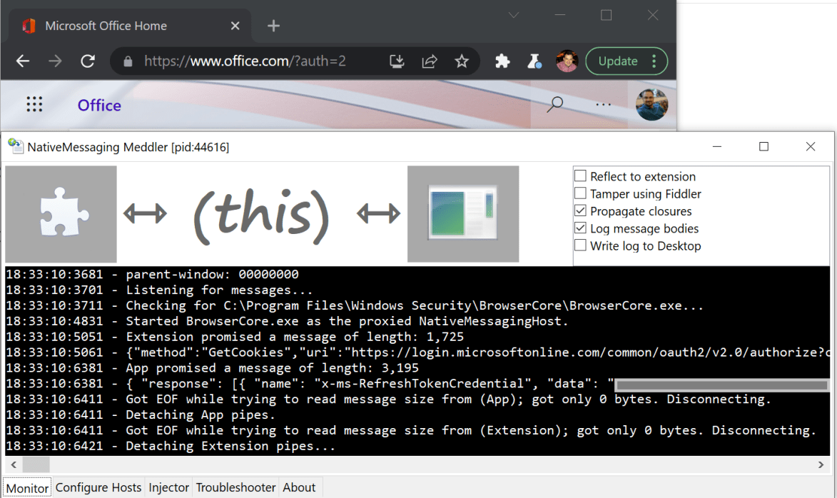 Debug Native Messaging – text/plain