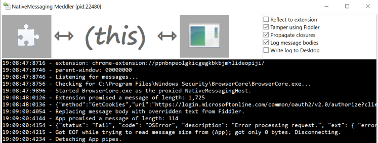 Debug Native Messaging – text/plain