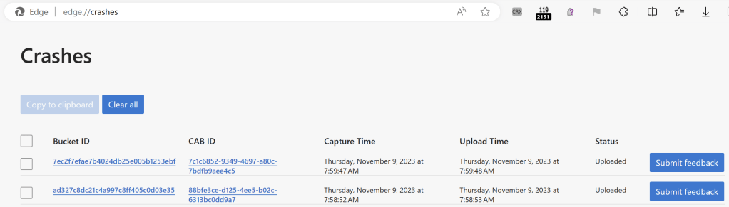 Troubleshooting Edge (or Chrome) Browser Crashes – text/plain