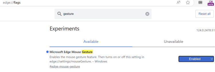 Mouse Gestures in Edge – text/plain